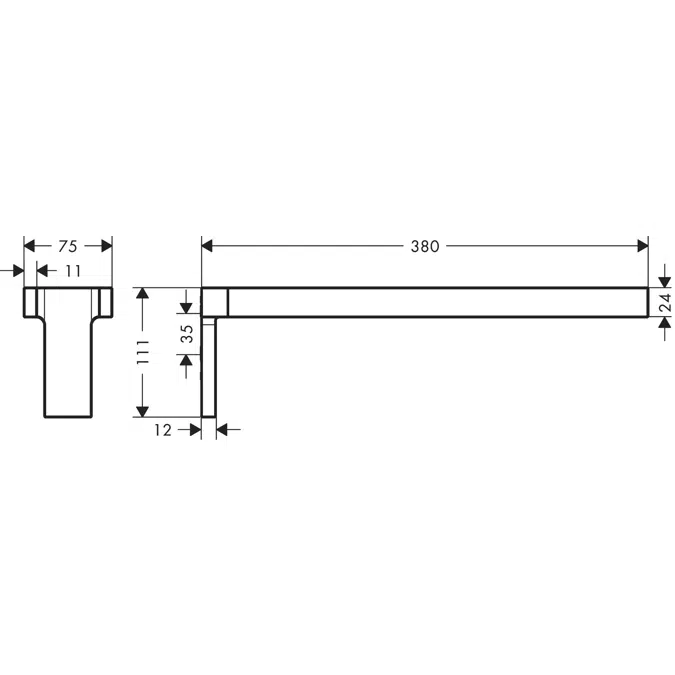 Objetos BIM - ¡Descarga gratis! AXOR Universal Rectangular Towel holder twin-handle | BIMobject