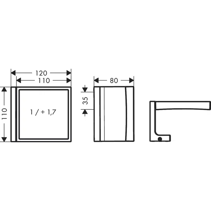 BIM objects - Free download! AXOR Universal Rectangular Shaving mirror ...