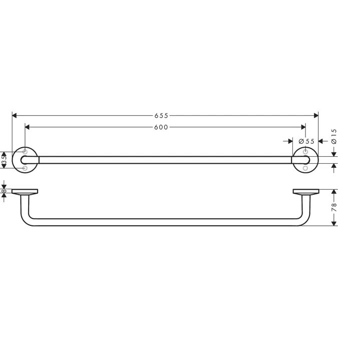 Objetos BIM - ¡Descarga gratis! AXOR Universal Circular Bath towel rail ...