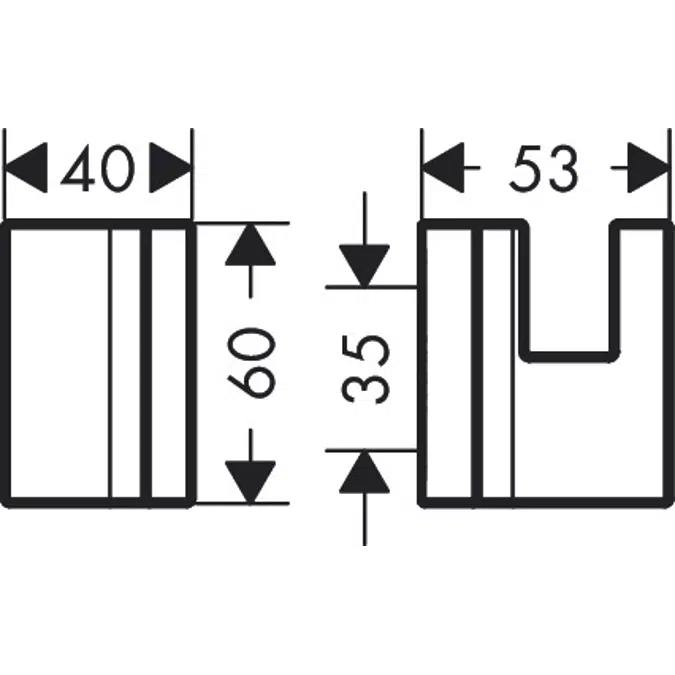 BIM objects - Free download! AXOR Universal Rectangular Towel hook | BIMobject