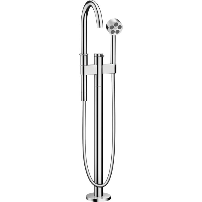 BIM objects - Free download! AXOR One Single lever bath mixer floor ...