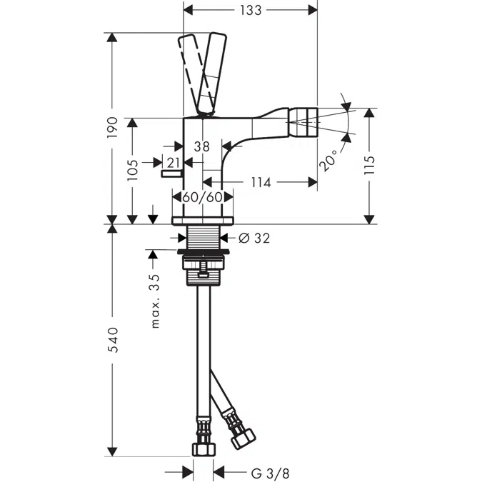 BIM objects - Free download! AXOR Citterio E Single lever bidet mixer ...