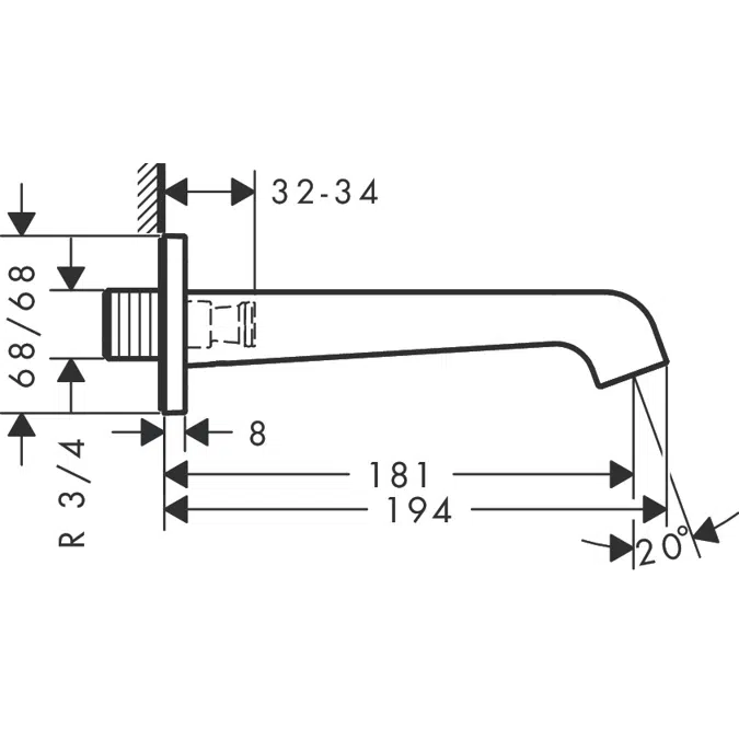 BIM objects - Free download! AXOR Citterio E Bath Spout | BIMobject