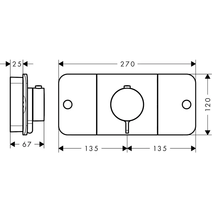 BIM objects - Free download! AXOR One Thermostatic module for concealed ...