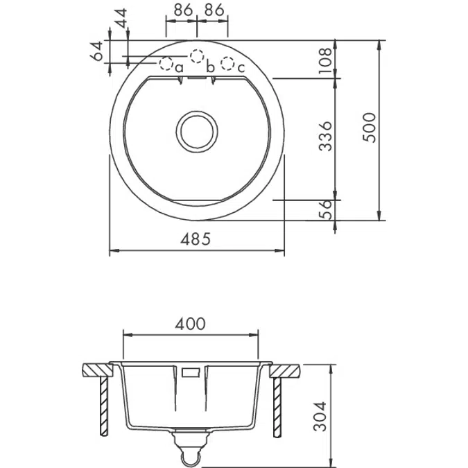 BIM objects - Free download! AXOR made by Schock Built-in sink MONO R ...