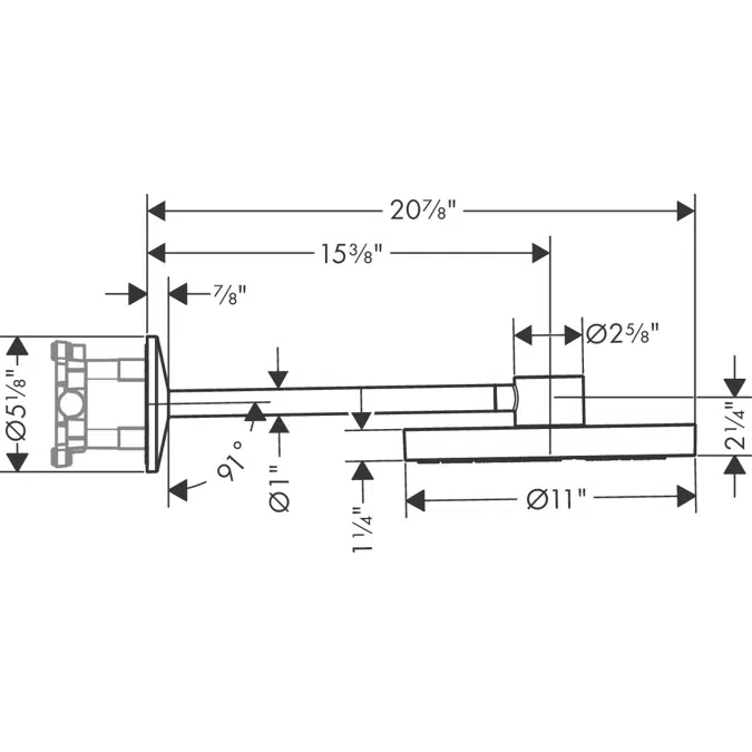 Objetos BIM - ¡Descarga gratis! AXOR One Overhead shower 280 2jet 1.75 ...