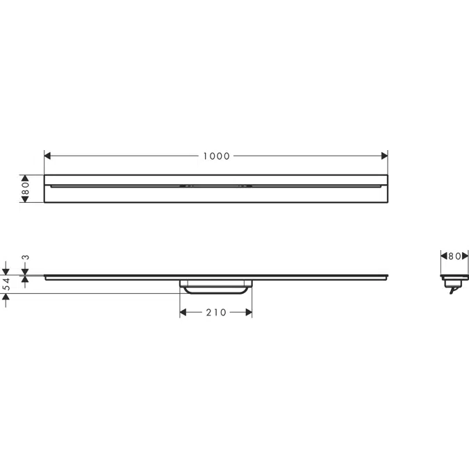 Objetos BIM - ¡Descarga gratis! AXOR Drain Finish set shower drain 1000 ...