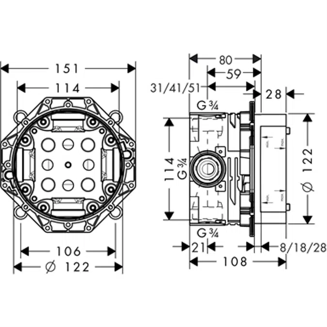 BIM objects - Free download! AXOR iBox universal | BIMobject