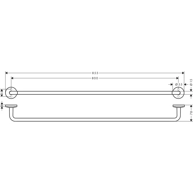 BIM objects - Free download! AXOR Universal Circular Bath towel rail ...