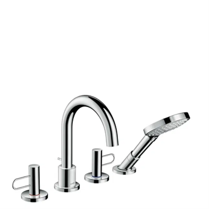 BIM objects - Free download! AXOR Uno 4-hole rim mounted bath mixer ...