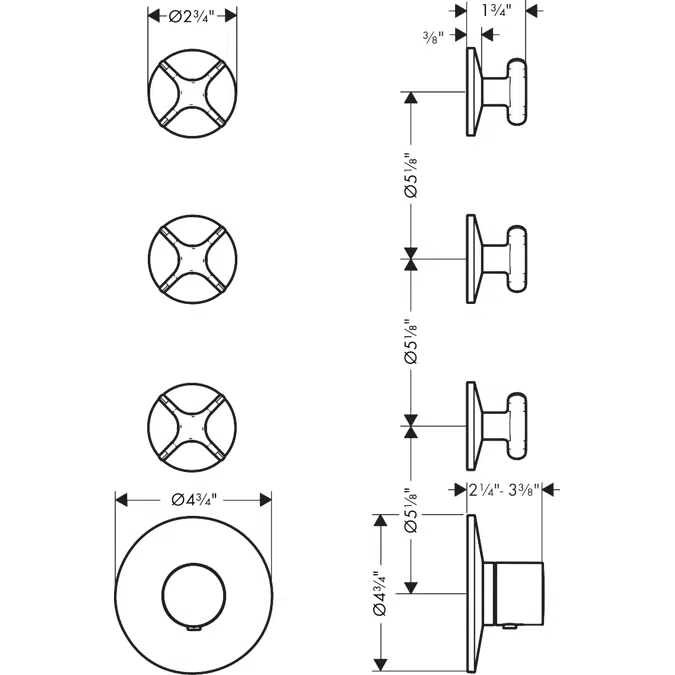 BIM objects - Free download! 48713USA AXOR One Thermostatic module for ...