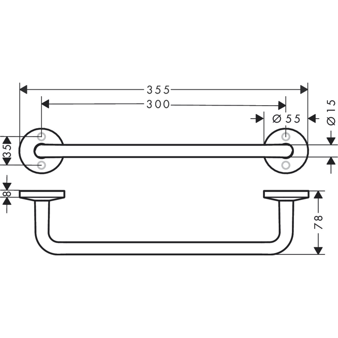 BIM objects - Free download! AXOR Universal Circular Grab bar | BIMobject