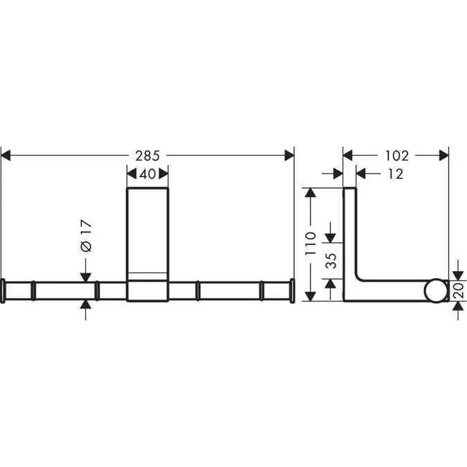 Objetos BIM - ¡Descarga gratis! AXOR Universal Rectangular Toilet paper holder double | BIMobject