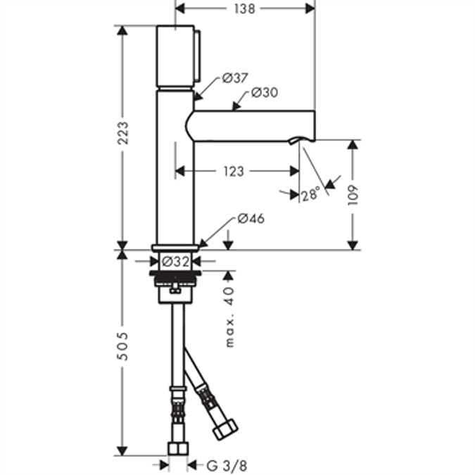 Objetos BIM - ¡Descarga gratis! AXOR Uno Basin mixer Select 110 with ...
