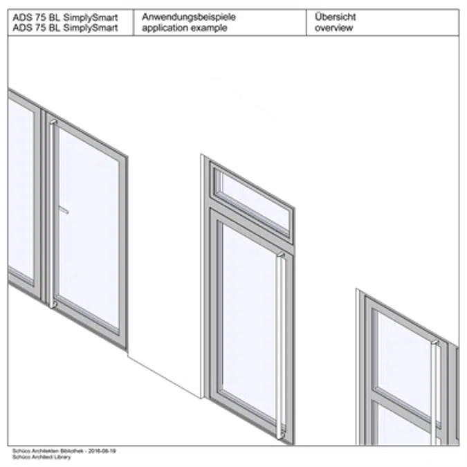 BIM objects - Free download! Door ADS 75 BL SimplySmart, Inward opening | BIMobject