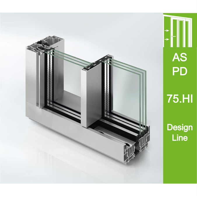 BIM 객체 - 무료로 다운로드하세요! Sliding System AS PD 75.HI, Design Line | BIMobject