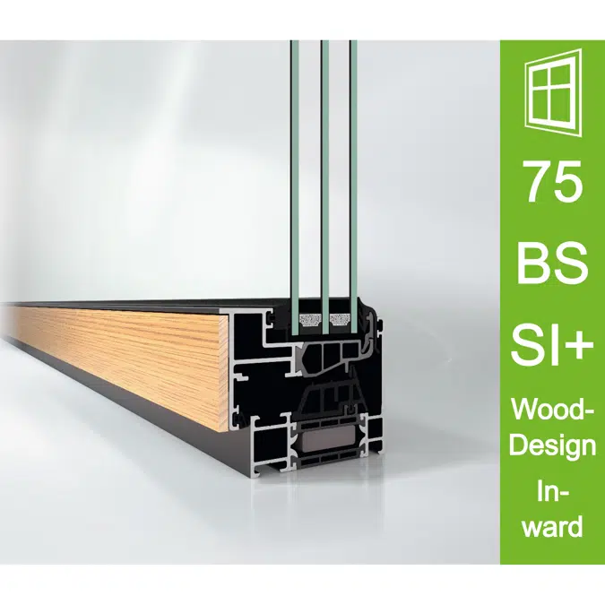 BIM objects - Free download! Window AWS 75 BS.SI+WoodDesign, Inward ...