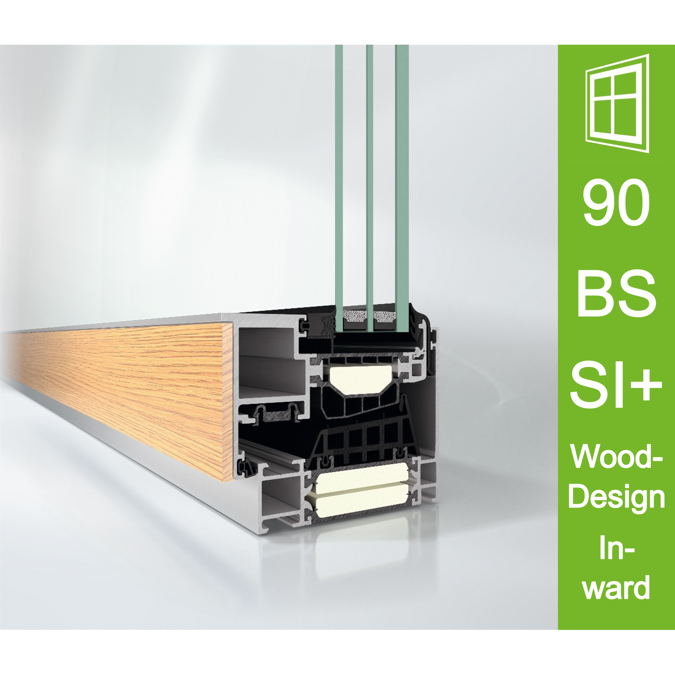 BIM objects - Free download! Window AWS 90 BS.SI+WoodDesign, Inward ...