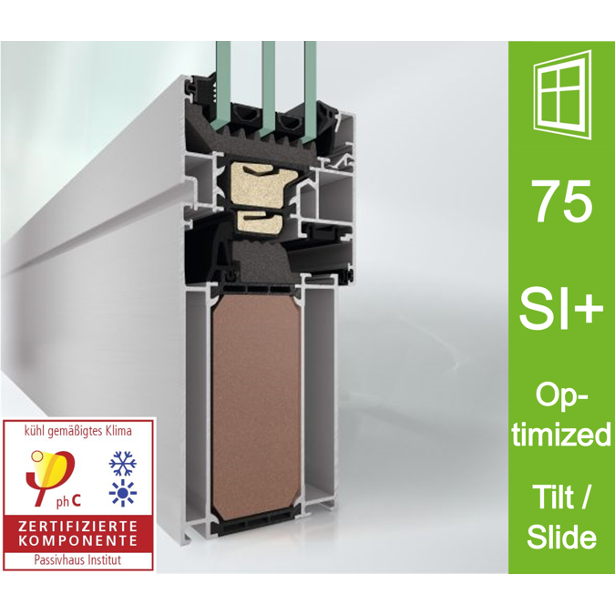 BIM objects - Free download! Window AWS 75.SI+optimized, Tilt/slide ...