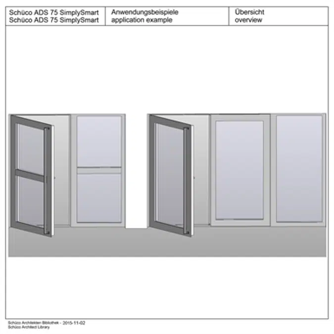 BIM objects - Free download! Door ADS 75 SimplySmart, Outward opening | BIMobject