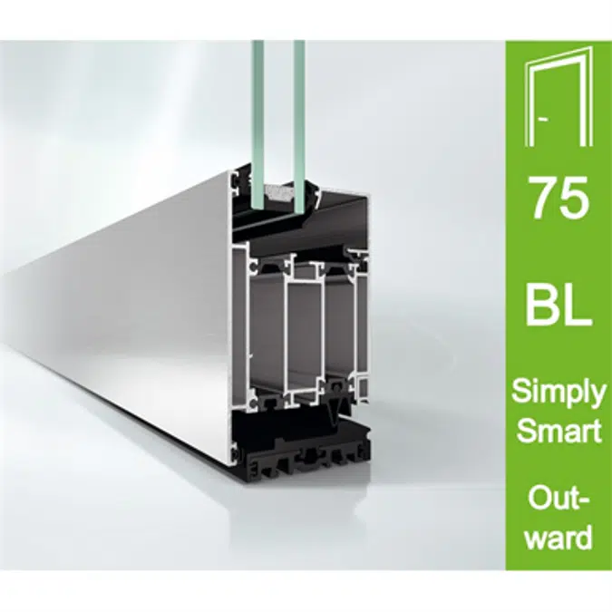 BIM objects - Free download! Door ADS 75 BL SimplySmart, Outward opening | BIMobject