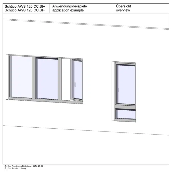 BIM objects - Free download! Window AWS 120 CC.SI, Inward opening ...
