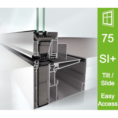 BIM objects - Free download! Window AWS 75.SI+optimized, Tilt/slide | BIMobject