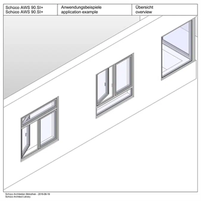 BIM objects - Free download! Window AWS 90.SI+, Inward opening | BIMobject