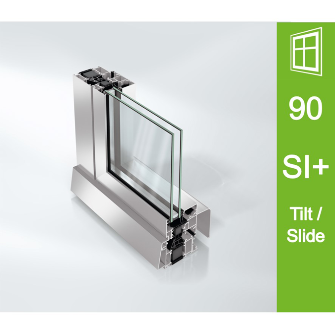 BIM objects - Free download! Window AWS 90.SI+, Tilt/slide | BIMobject