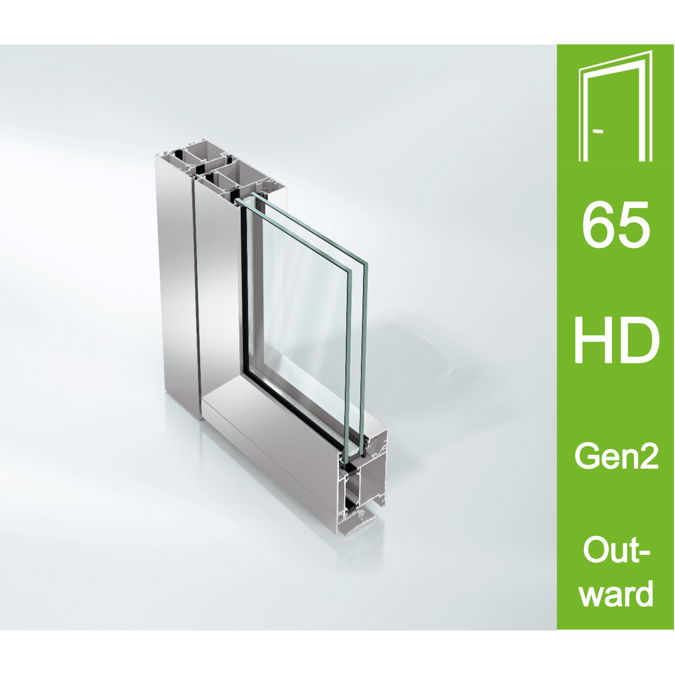 BIM-objektit - ilmainen lataus! Door ADS 65 HD Gen2, Outward opening ...