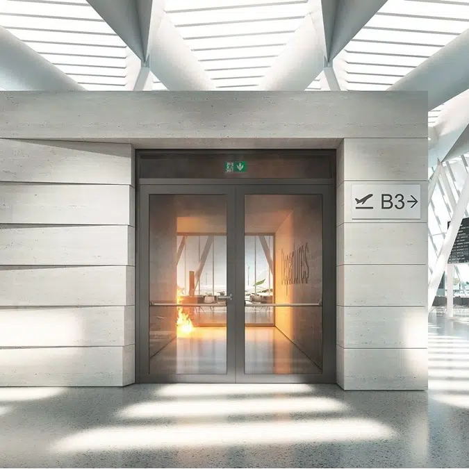 BIM objects - Free download! Door Firestop ADS 90 FR 90, Outward ...