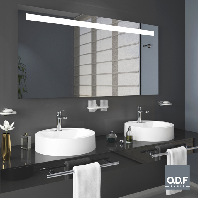 BIM objects - Free download! Mirror with integrated horizontal LED ...