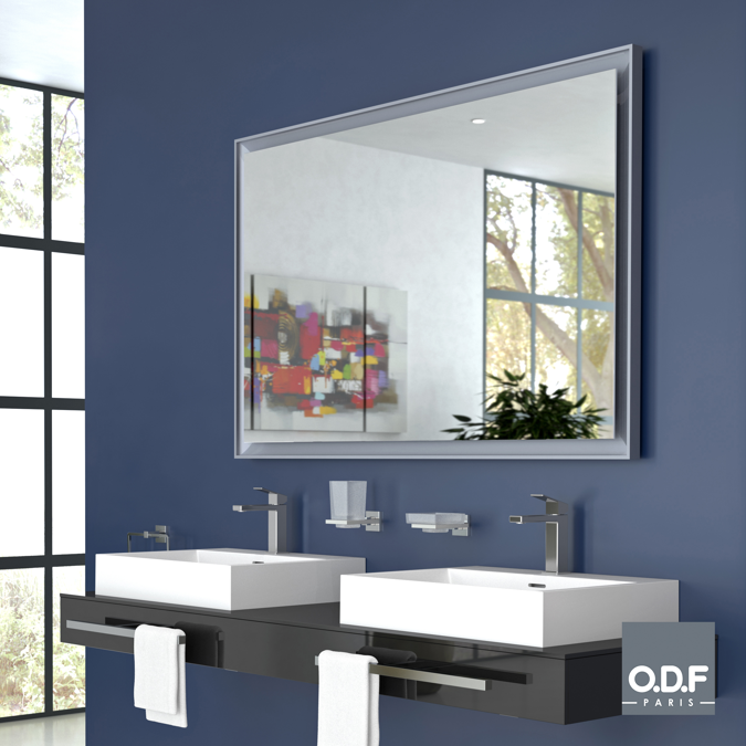 BIM objects - Free download! Mirror with frame and LED back lighting ...