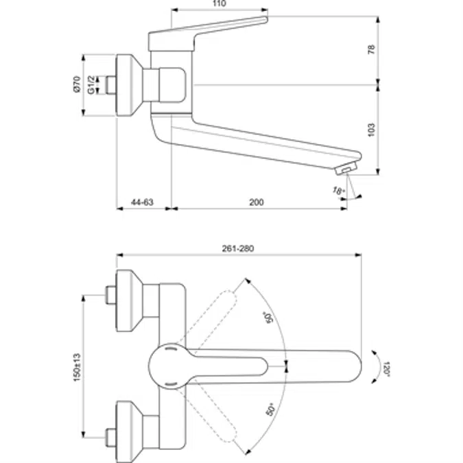 BIM objects - Free download! CERAPLUS BASIN MIXER EXPOSED SPOUT/200 S ...