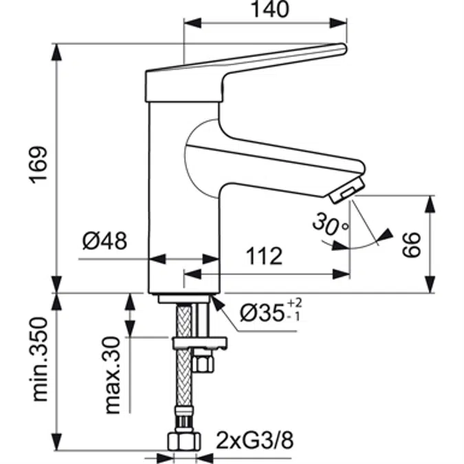 BIM objects - Free download! CERAPLUS BASIN MIXER RIM-MOUNTED | BIMobject
