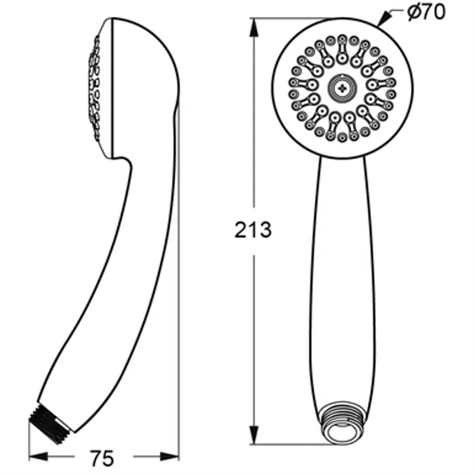 BIM objects - Free download! AQUA - Hand shower only - Ø 7 cm | BIMobject