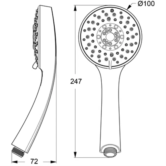 BIM objects - Free download! AQUA - Hand shower only - Ø 10 cm | BIMobject