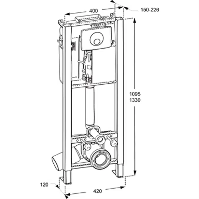 BIM objects - Free download! Recessed tank wall mount | BIMobject