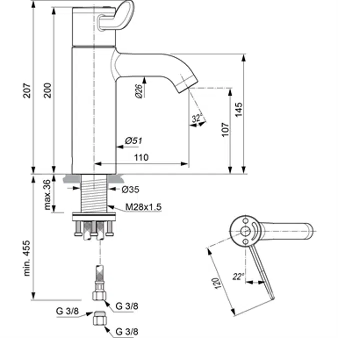 BIM objects - Free download! Ceraplus Safe SQ - Thermostatic mixer ...