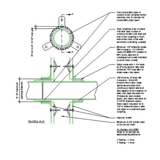 BIM objects - Free download! 3M Fire Sealant System WL2397 Nonmetallic ...
