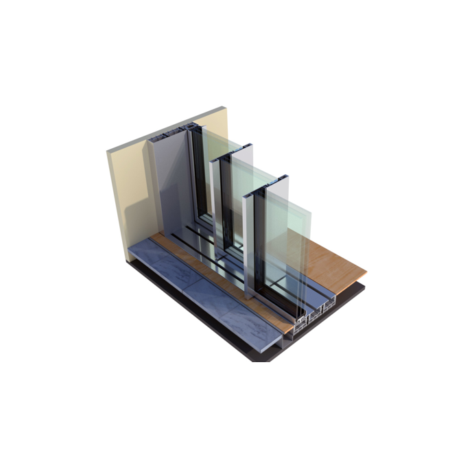 BIM objects - Free download! System OS - TRIPLE 2 LEAVES SLIDING WINDOW ...