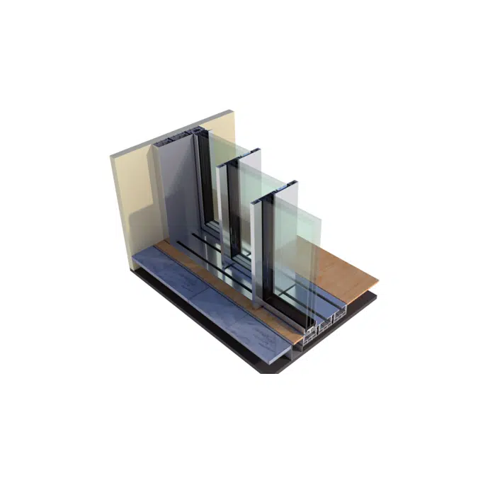BIM objects - Free download! System OS - Trirail 4 LEAVES SLIDING ...