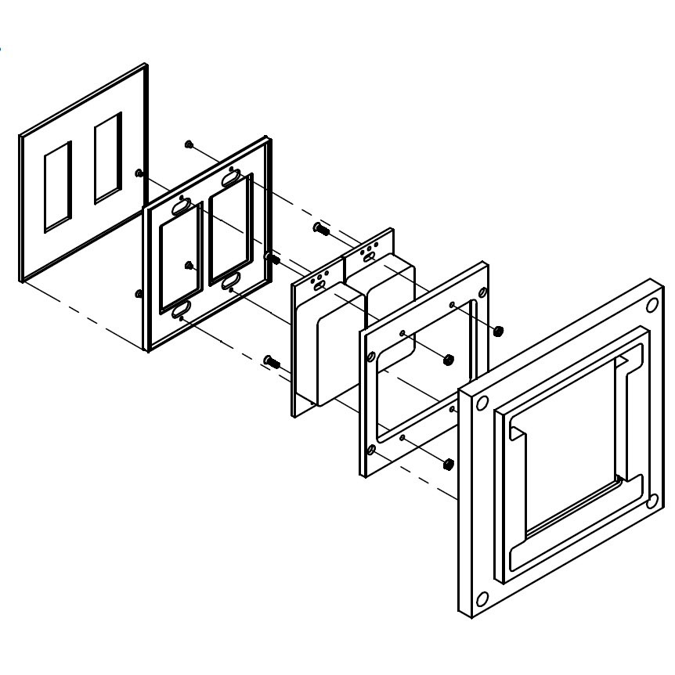 Objetos BIM - ¡Descarga gratis! Flush wall mount for Lutron ...