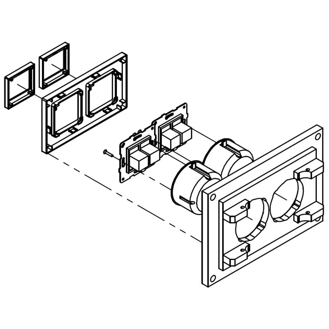 BIM objects - Free download! Flush wall mount forT&J JC1402 LWH 2Gang ...