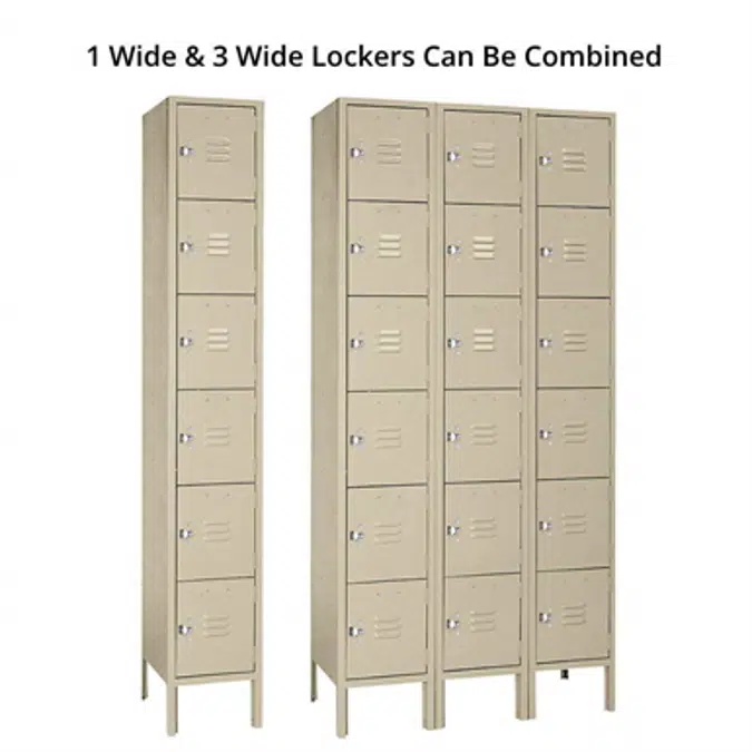 BIM objects - Free download! Lyon Lockers Six Tier | BIMobject