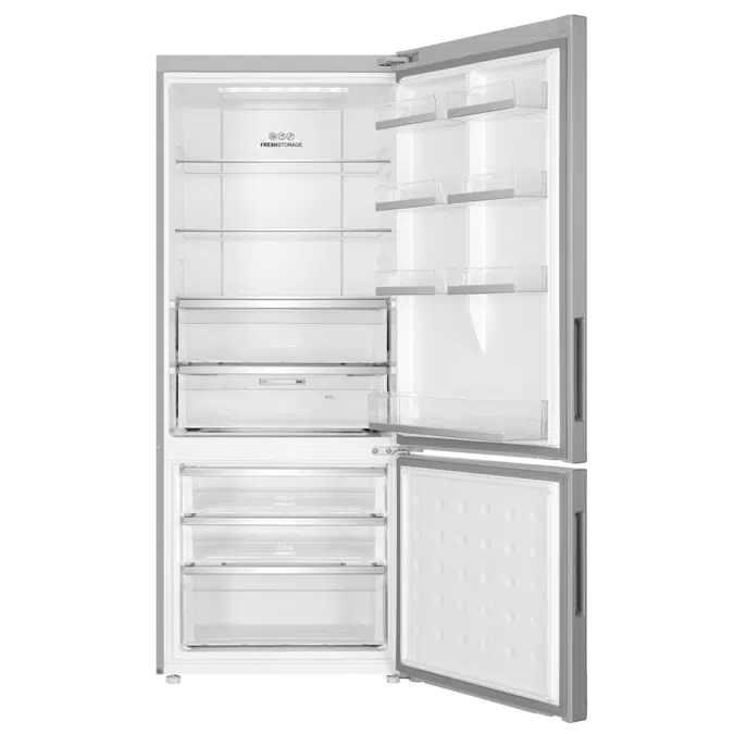 BIM objects - Free download! Refrigerator Freezer, 70cm, 416L, Bottom ...