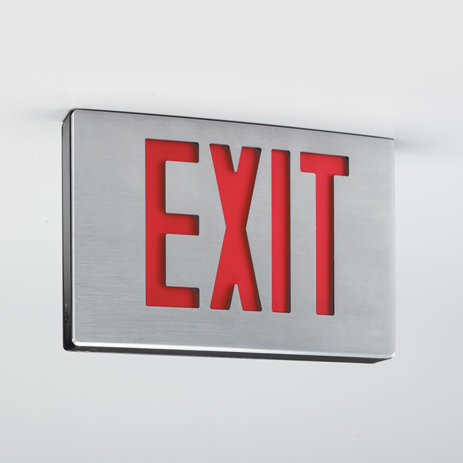 BIM objects - Free download! 55 Series Die Cast Aluminum LED Exit Sign ...
