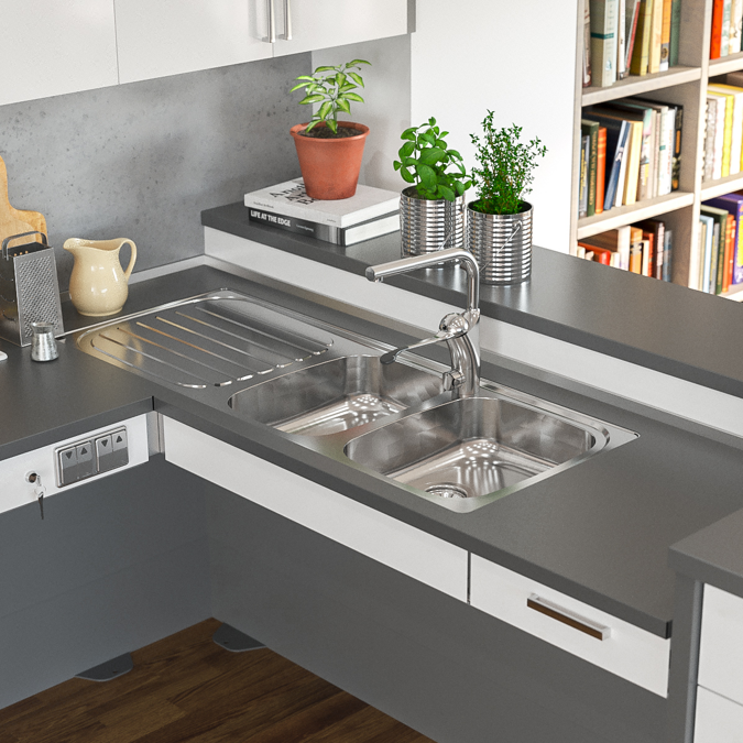 BIM objects - Free download! Inset Kitchen Sink ES35 - 120.6 cm | BIMobject
