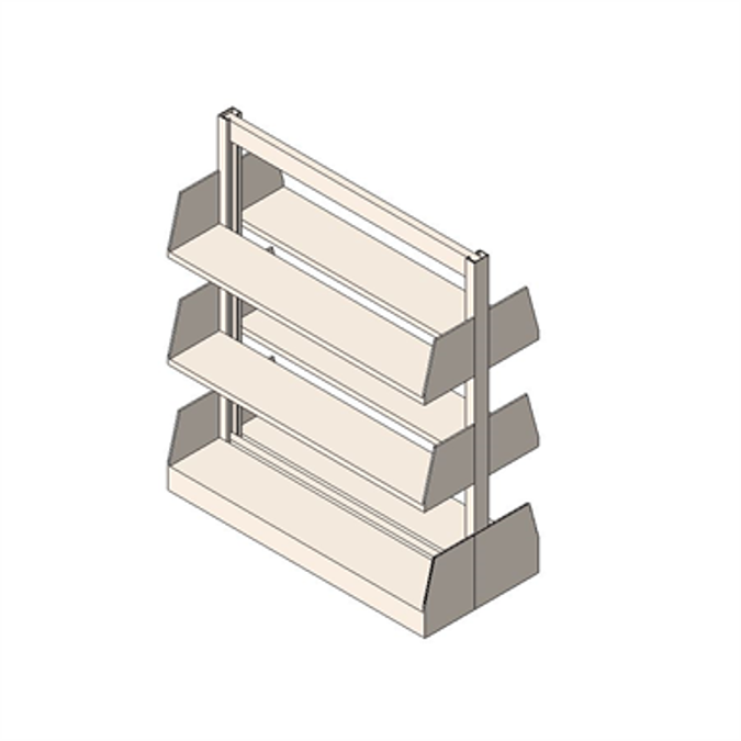 BIM objects - Free download! Static Cantilever Shelving Double Face ...