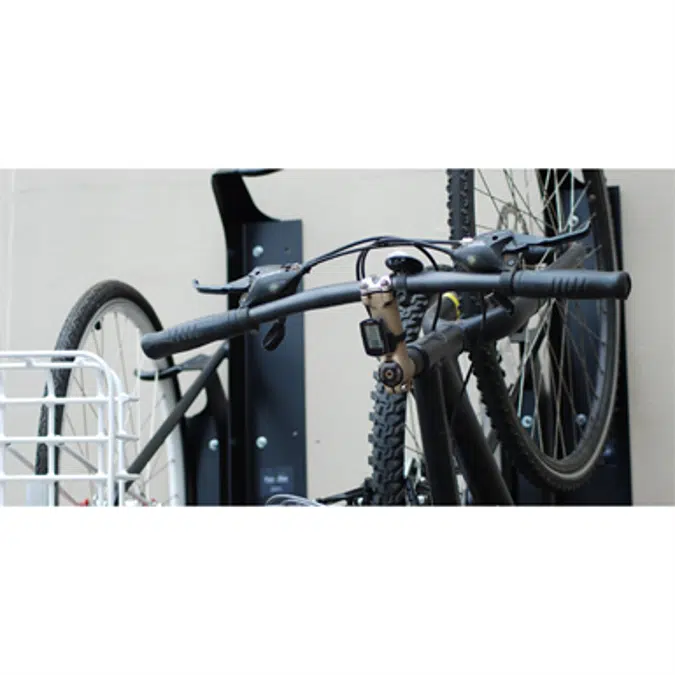 BIM objects - Free download! Vertical Bike Rack Wall-Mounted Offset ...